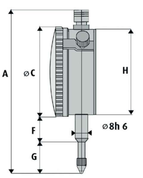 Merilna ura analogna s podaljški in ploščico, merilno območje 30 mm ...